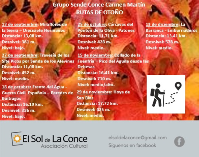 Senderismo: calendario de salidas para este otoño 2025. | Asociación ...